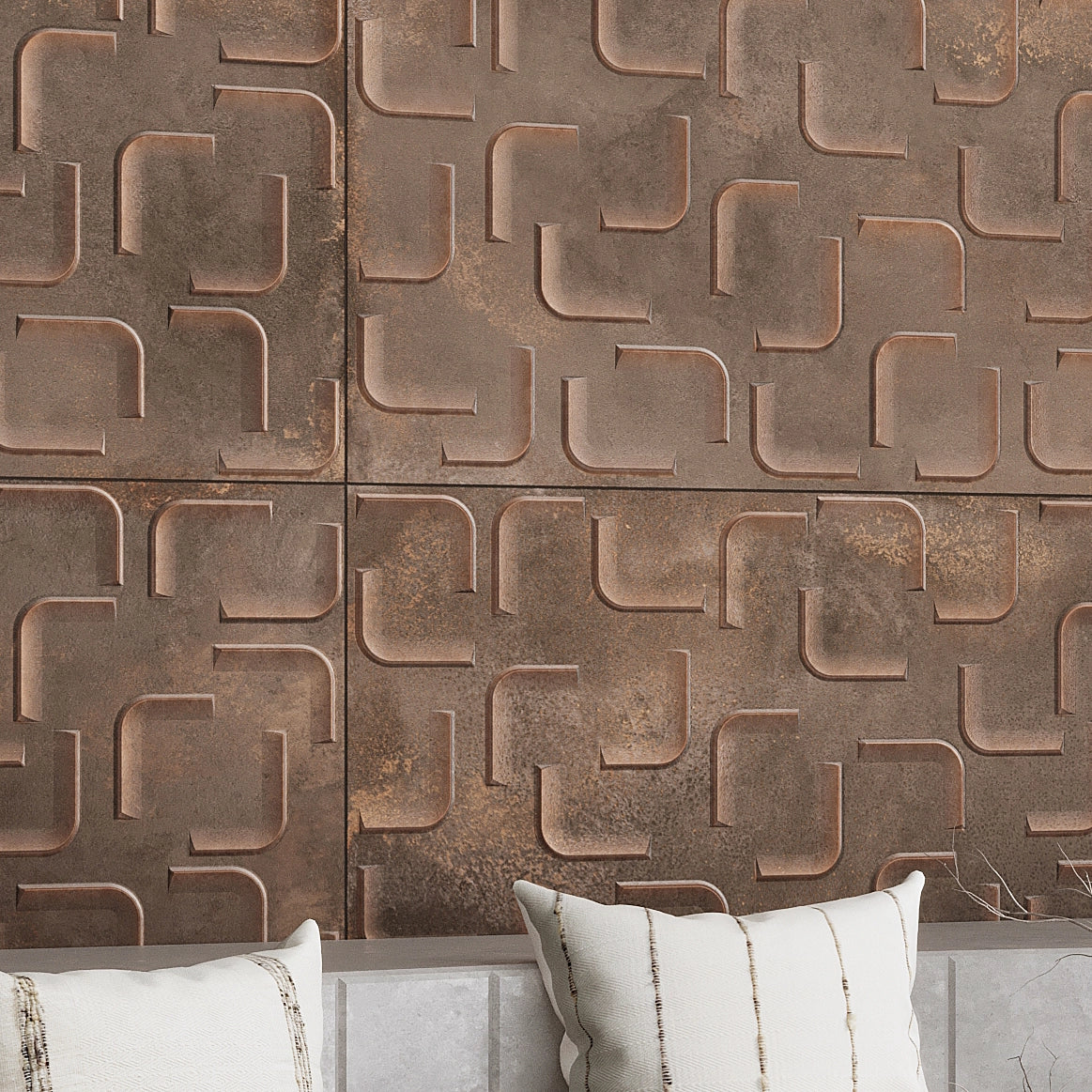 Circuit Industrial Patterned Porcelain Tiles | Textured 3D Accent Wall