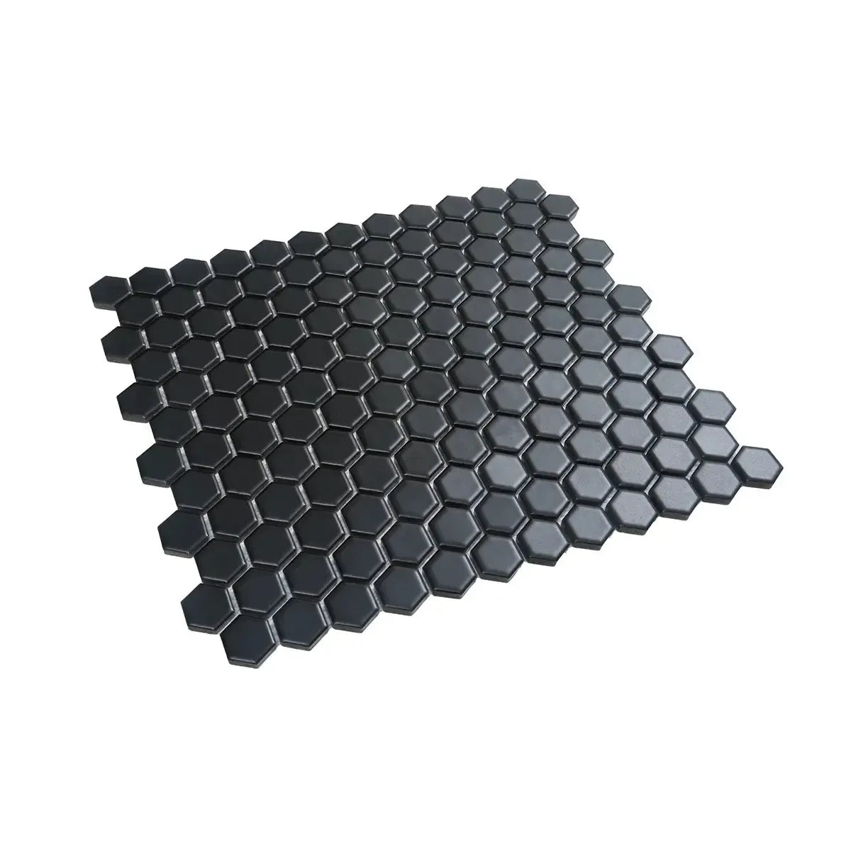 1'' Black Matte Hexagon Porcelain Mosaic for Walls, Floors, and ...