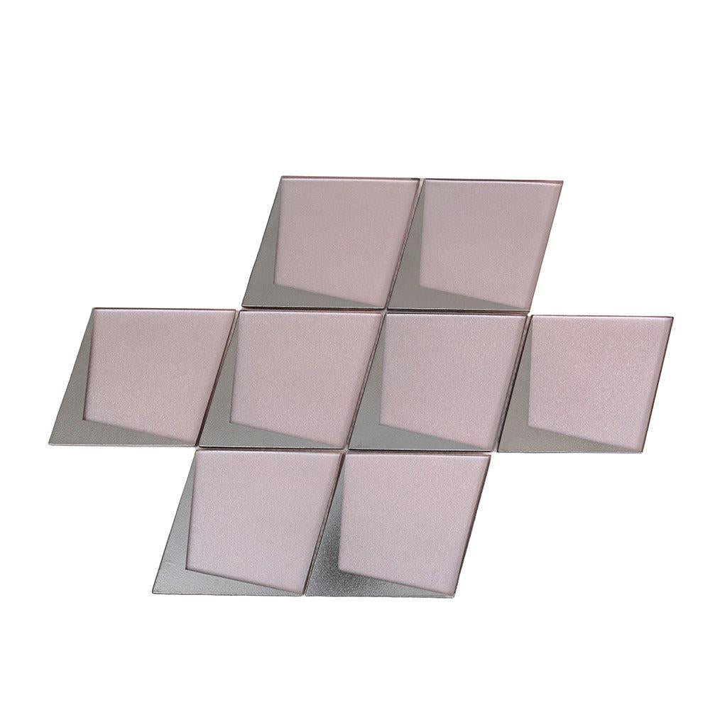 Blush Frost Diamond Glass Mosaic Tile | Tile Club