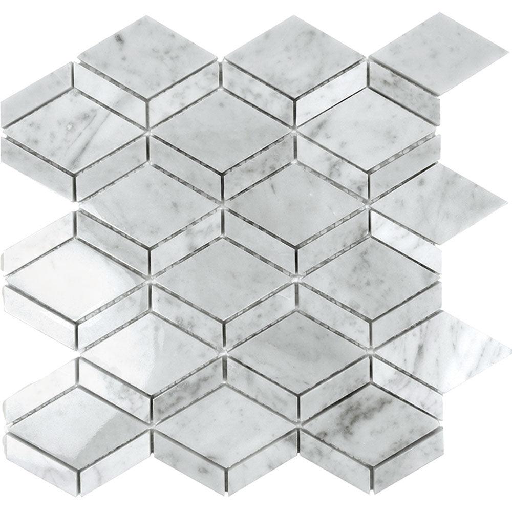 Carrara Diamond Marble Mosaic Tile Sample Swatch | Free Shipping on ...