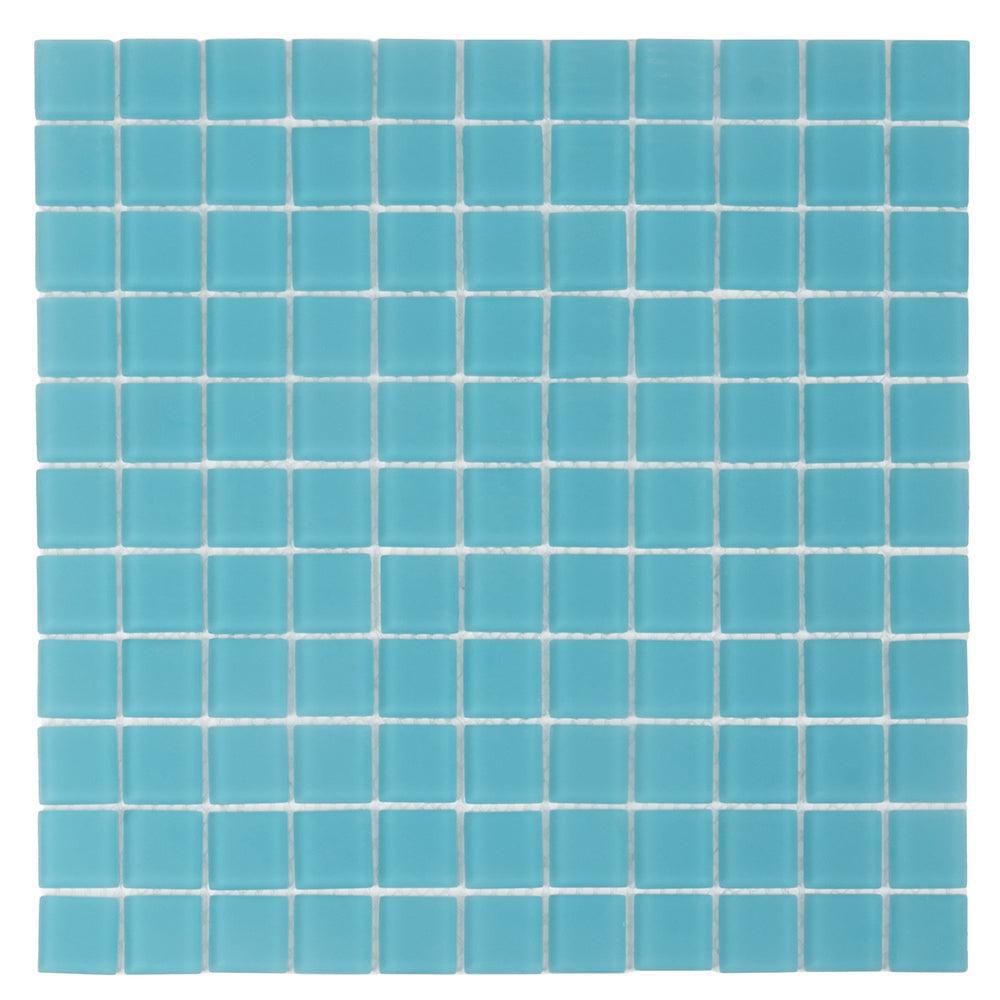 Glacier Laguna Blue 1X1 Frosted Glass Tile | Minimalist Walls, Floors