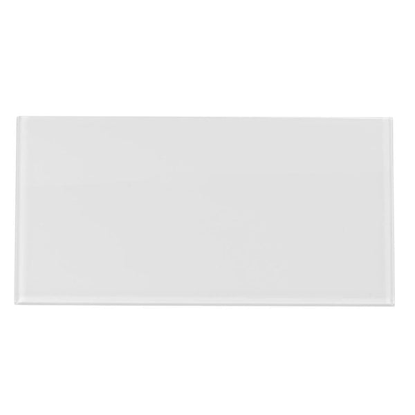 Glacier Pure White 8X16 Polished Glass Tile | Tile Club
