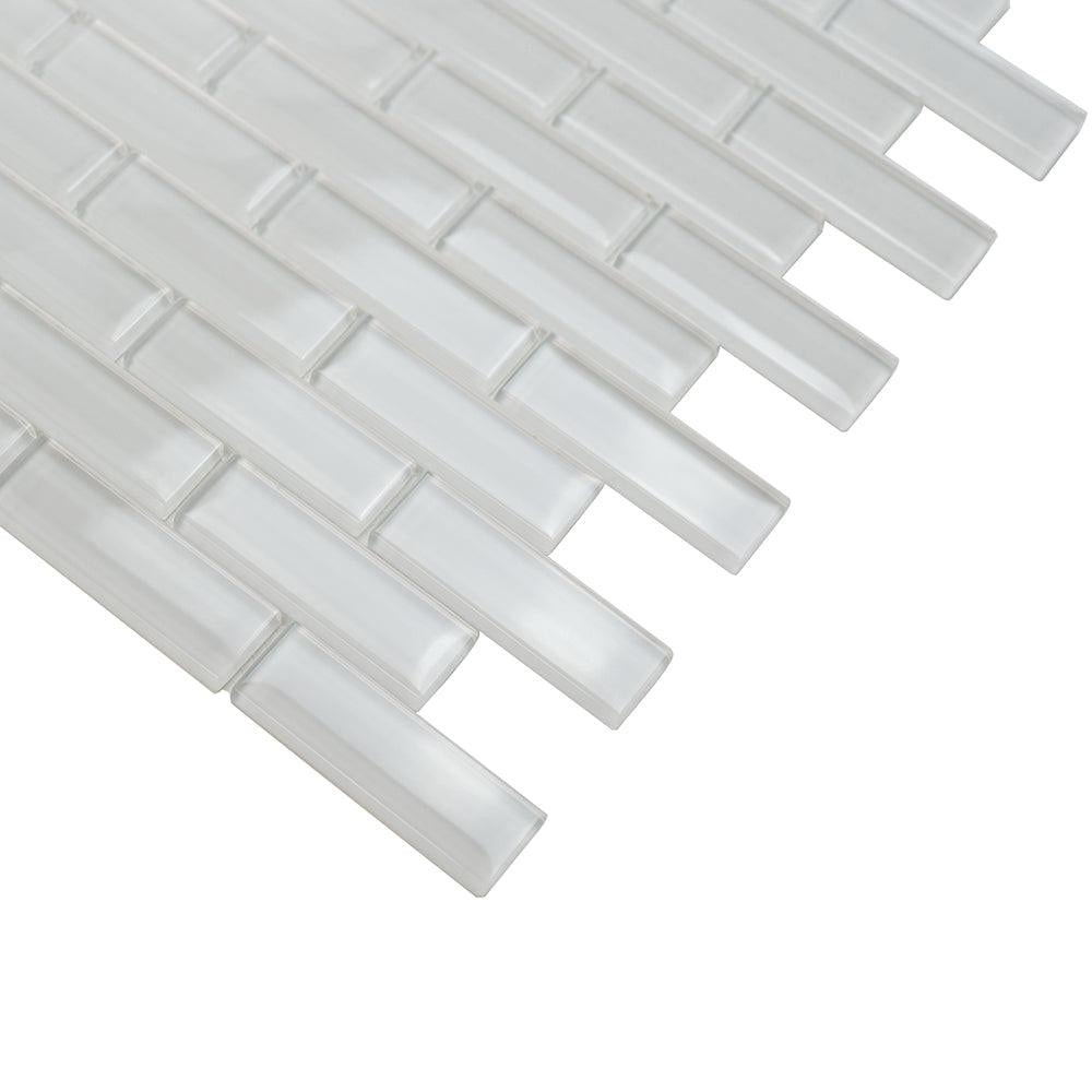 Ice White Glass Brick Tile | Shower Floor, Backsplash