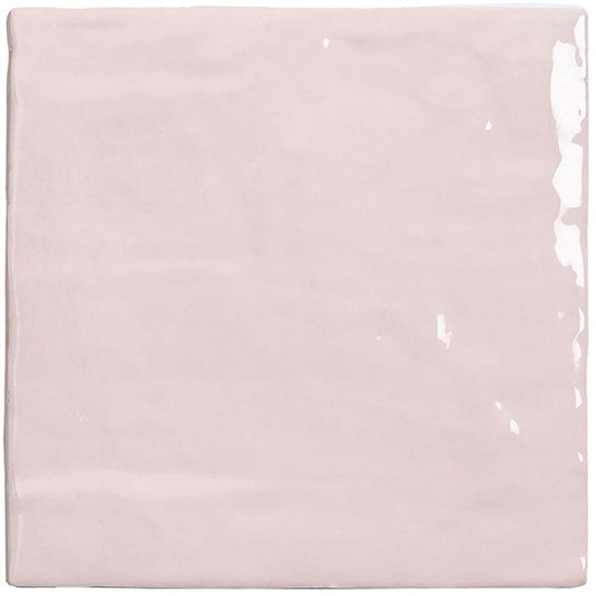 La Riviera Rose Pink Ceramic Square Tile 5.2" x 5.2" | Tile Club