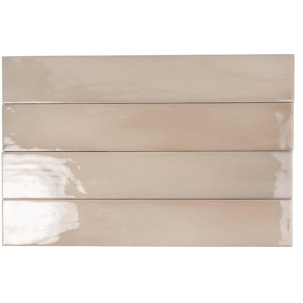 Lake Beige Glazed Ceramic Long Subway Tile 2.6x16