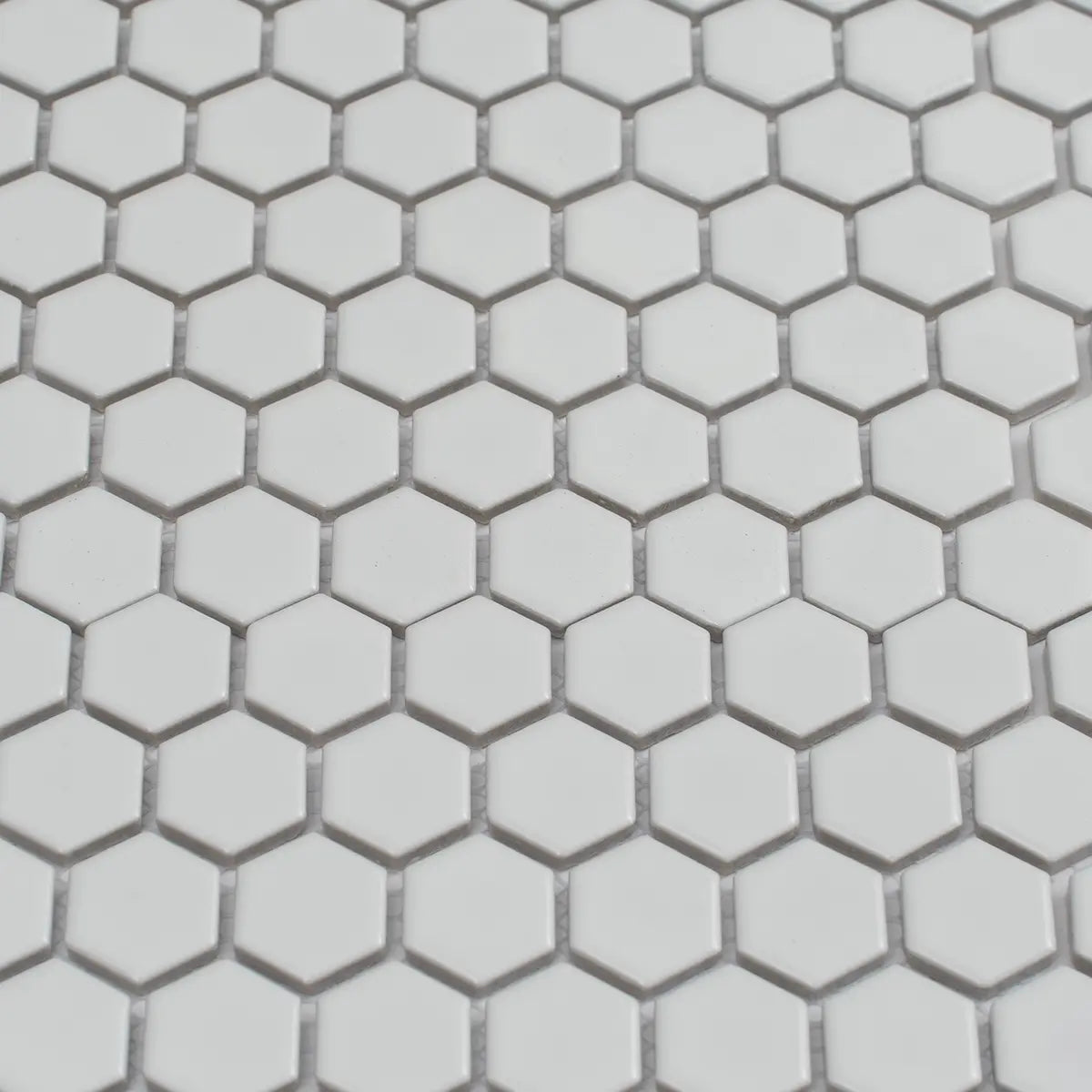1'' White Matte Hexagon Porcelain Mosaic for Walls, Floors, and ...