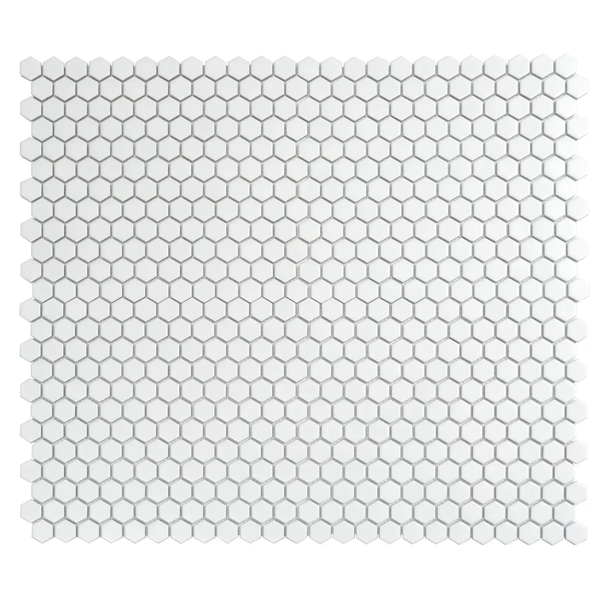 1'' White Matte Hexagon Porcelain Mosaic for Walls, Floors, and ...