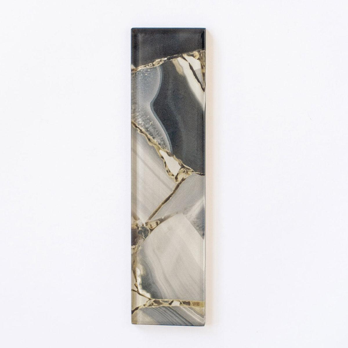 3" x 12" Smoky Quartz Geode Glass Tile