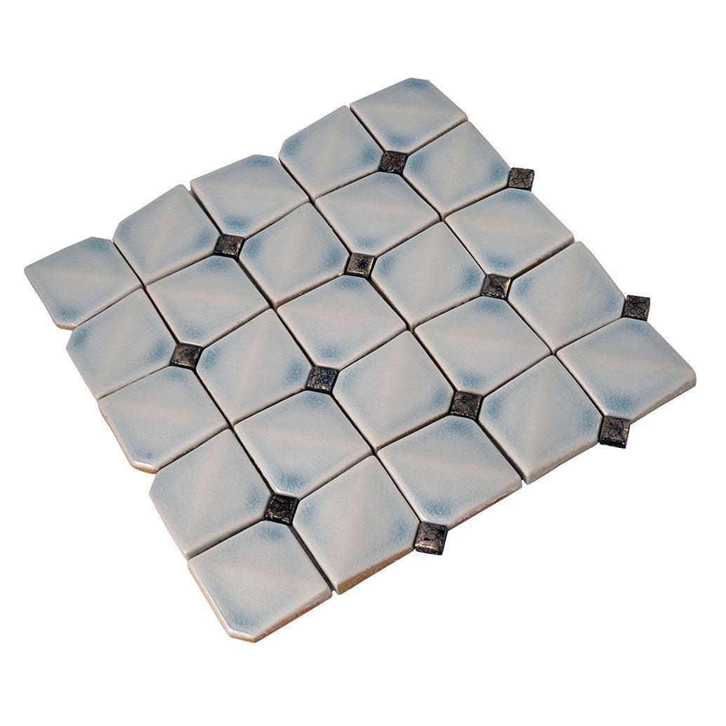 Chateau Blue Square Ceramic Mosaic Tile | Tile Club