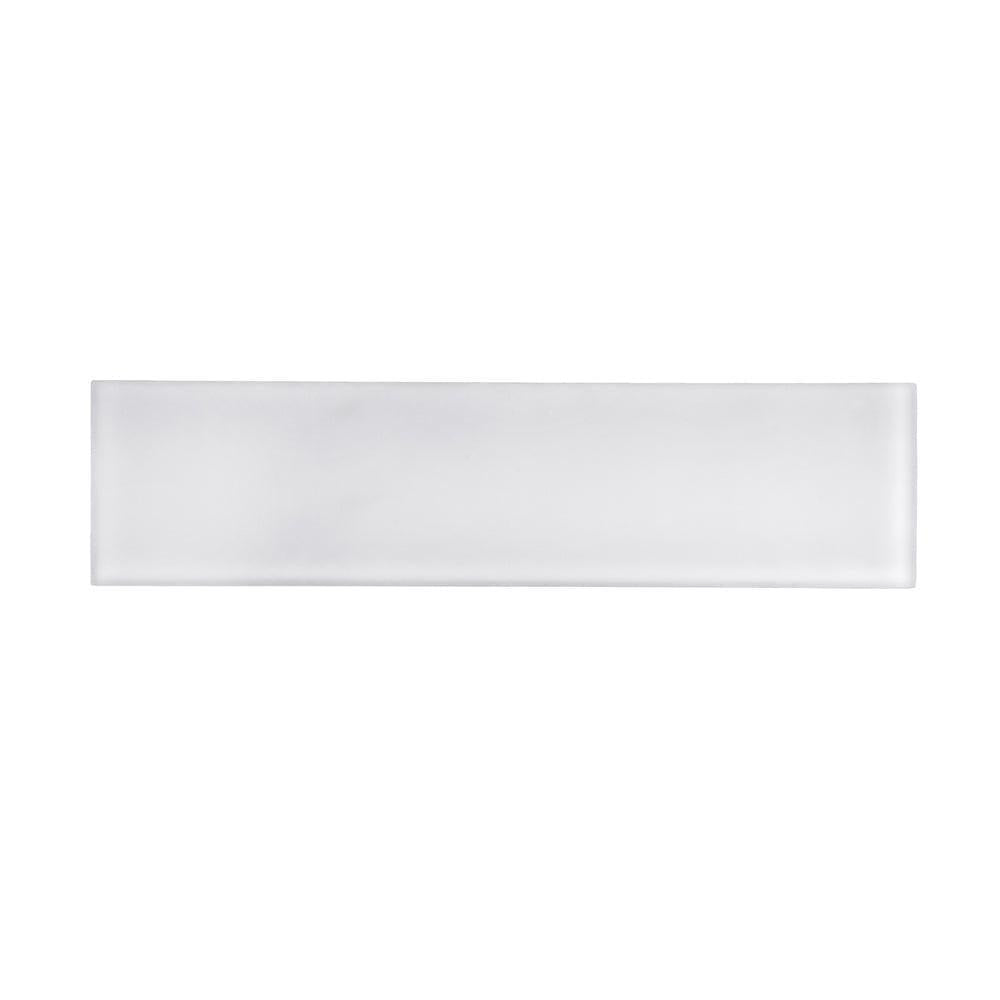 Glacier Pure White 3X12 Frosted Glass Tile Sample Swatch | Free ...