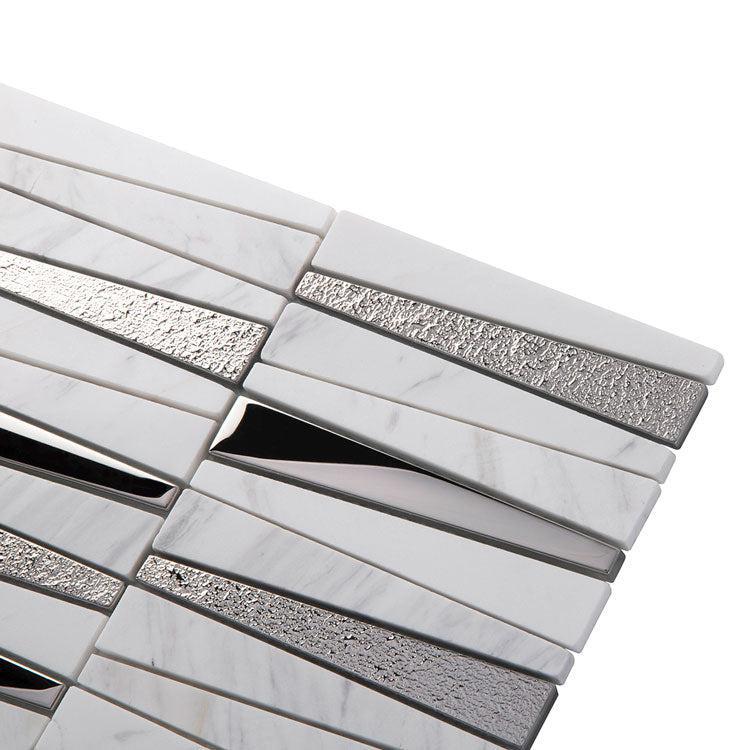 Villa Pyramids White Marble & Glass Mosaic Tile | Online Tile Store ...