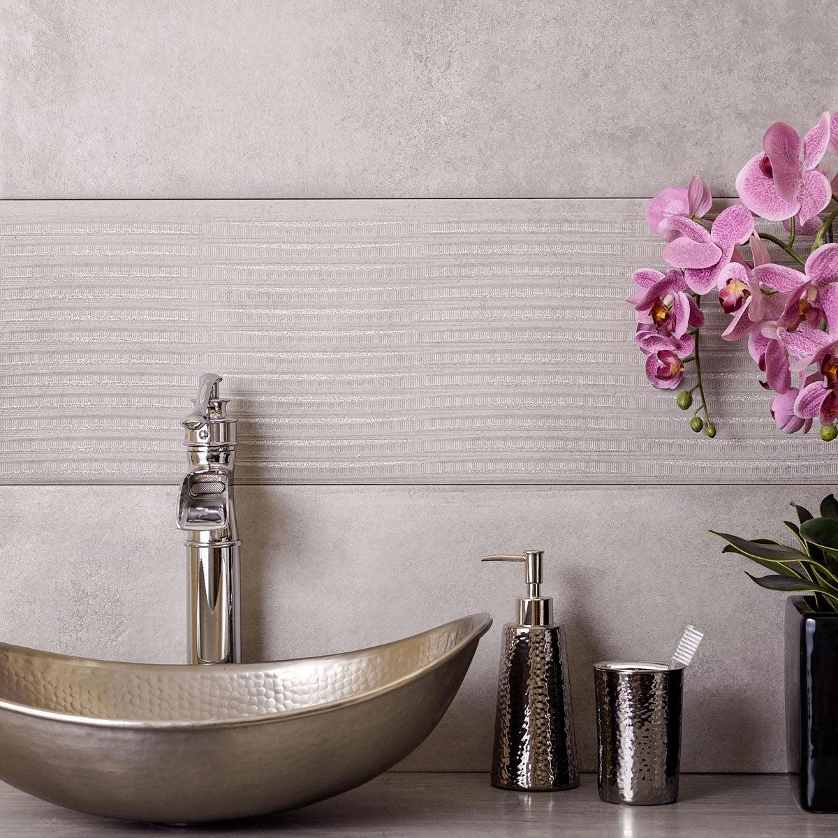 Dec Cosmos Grey Wavy Porcelain Tile | Tile Club