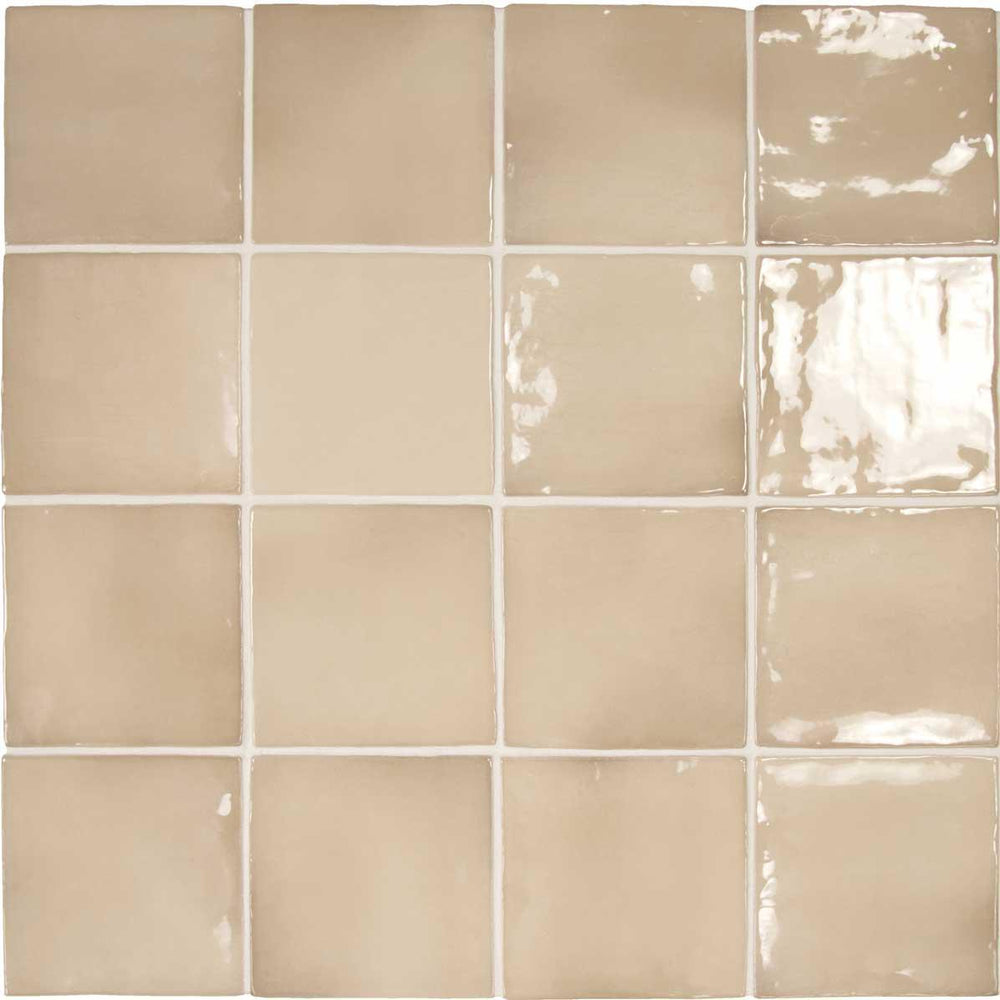 Lake Beige Glazed Ceramic Tile 4x4 Square | Tile Club