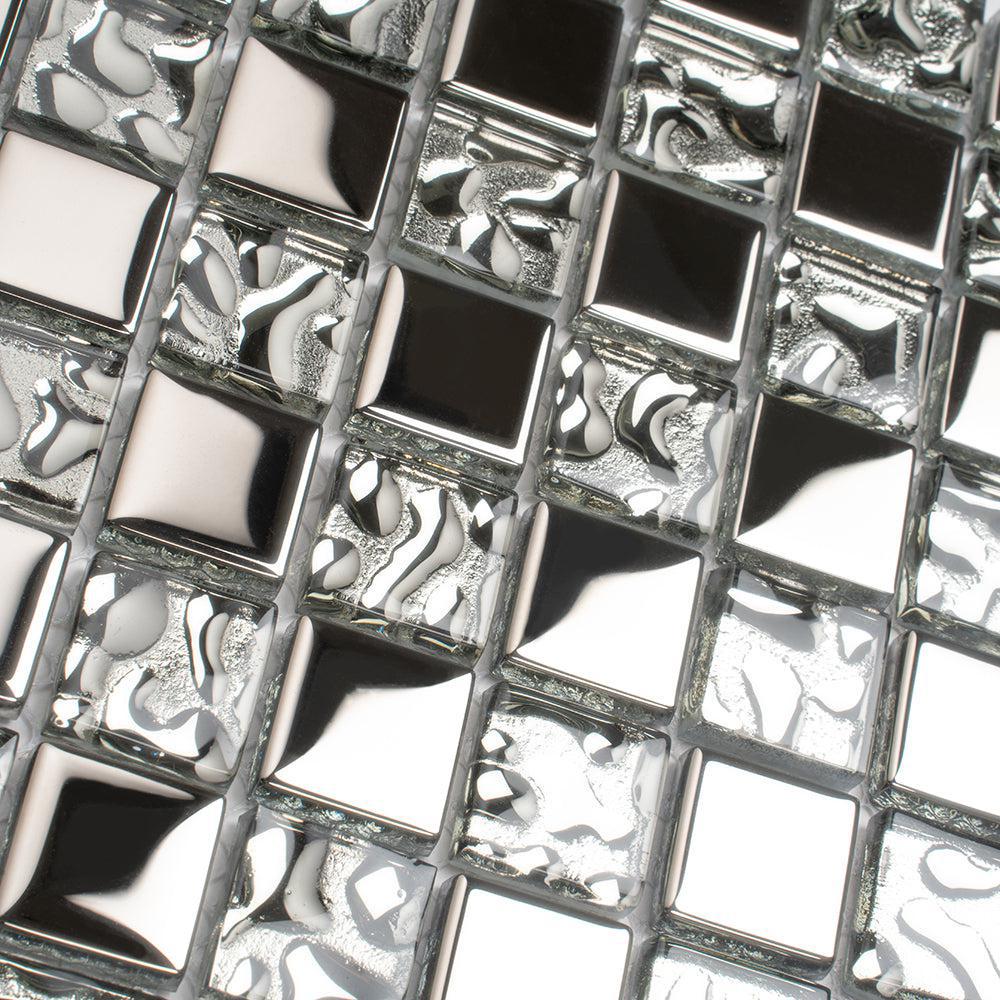 Crystile Silver Glass Mosaic Tile | Online Tile Store with Free ...