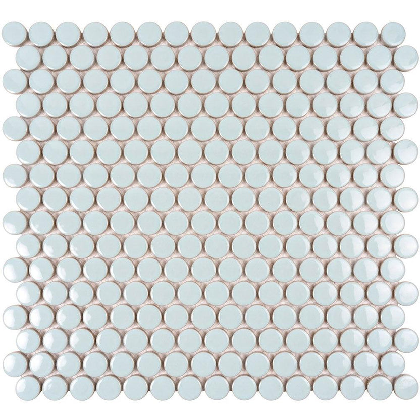 Pale Blue Buttons Porcelain Penny Round Tile Sample Swatch | Free ...