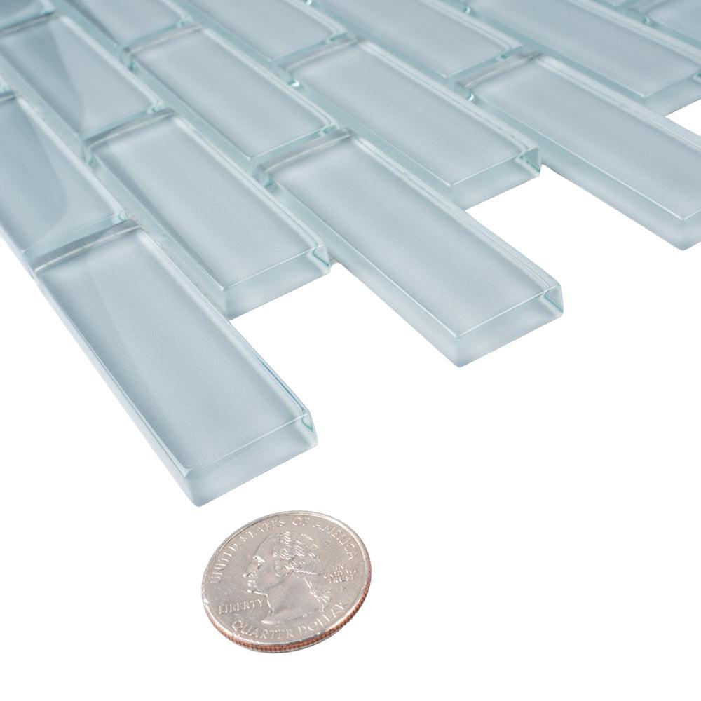 Gray Glass Brick Tile | Neutral Walls, Floors