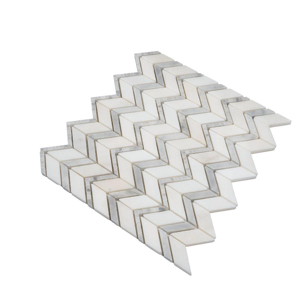Metropolitan Chevron Marble Mosaic Tile | Natural Stone Wall, Floor Tiles