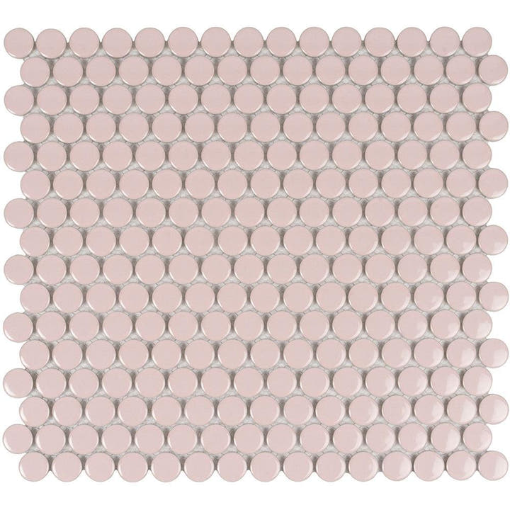 Pink Buttons Porcelain Penny Round Tile Sample Swatch | Free Shipping ...