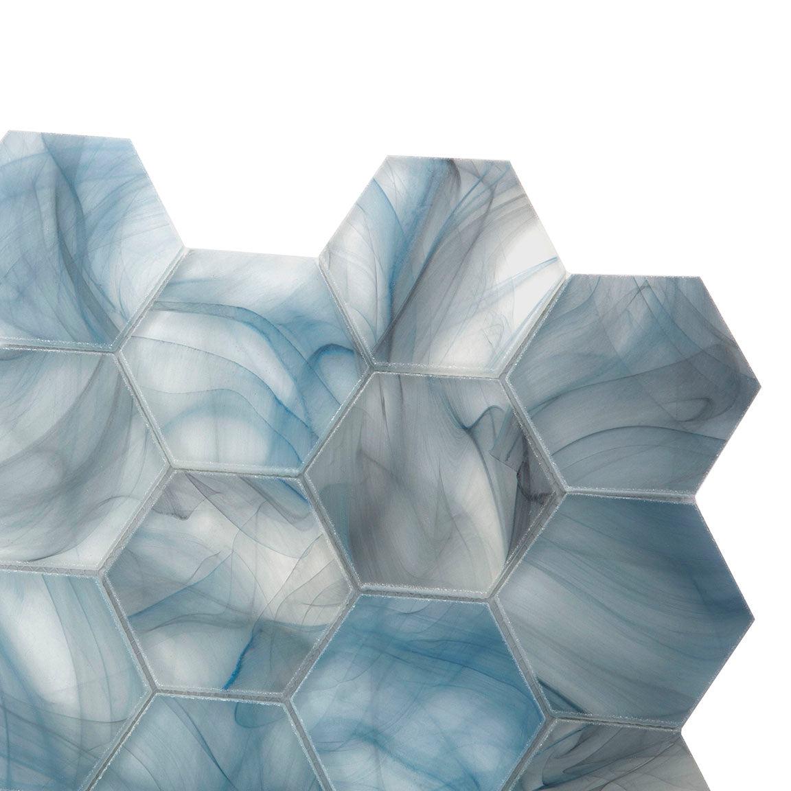 Sea Glass Hexagon Blue Mosaic Tile | Online Tile Store with Free ...