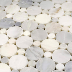 Eastern White Circles Marble Tile Sample Swatch | Free Shipping on Tile ...