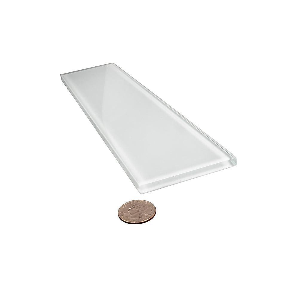 Glacier Pure White 3X12 Polished Glass Tile