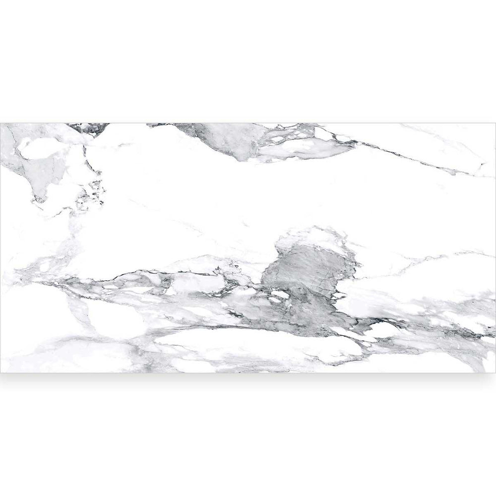 Rectangle Crash Blanco 24x48 Polished Calacatta Porcelain Tile | Happy ...