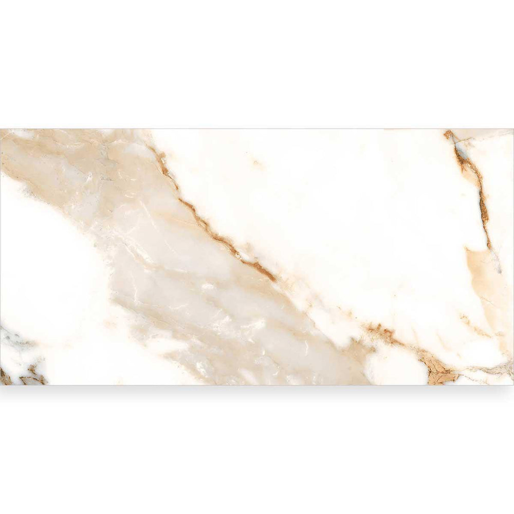 Rectangle Crash Beige 12x24 Polished Calacatta Porcelain Tile | Happy ...