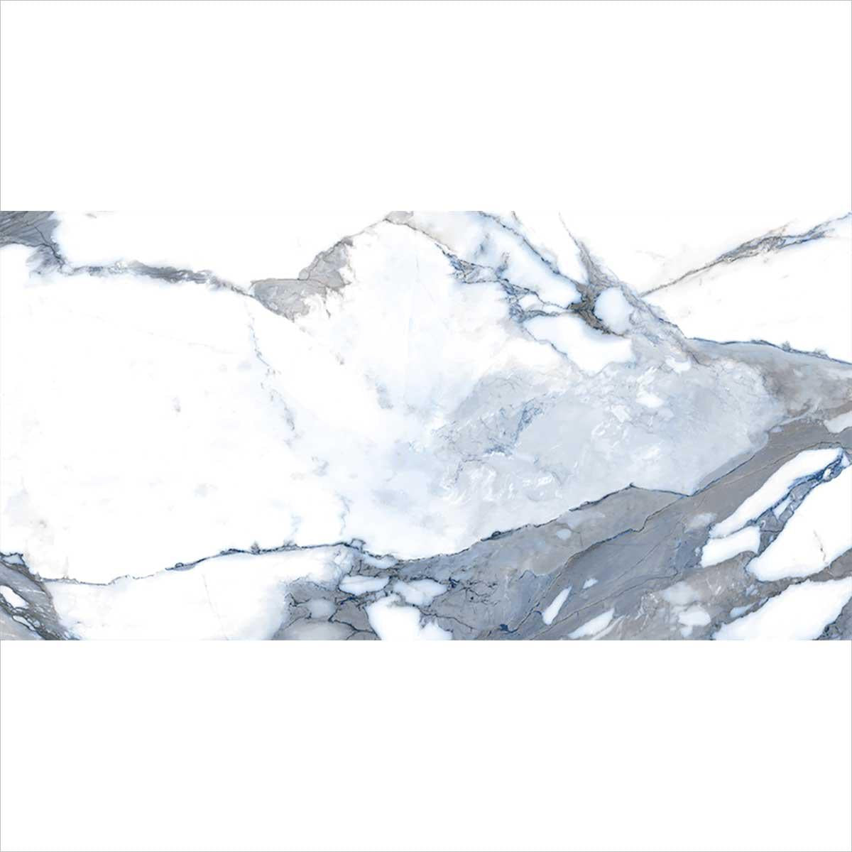 Rectangle Crash Blue 12x24 Polished Calacatta Porcelain Tile | Happy Floors