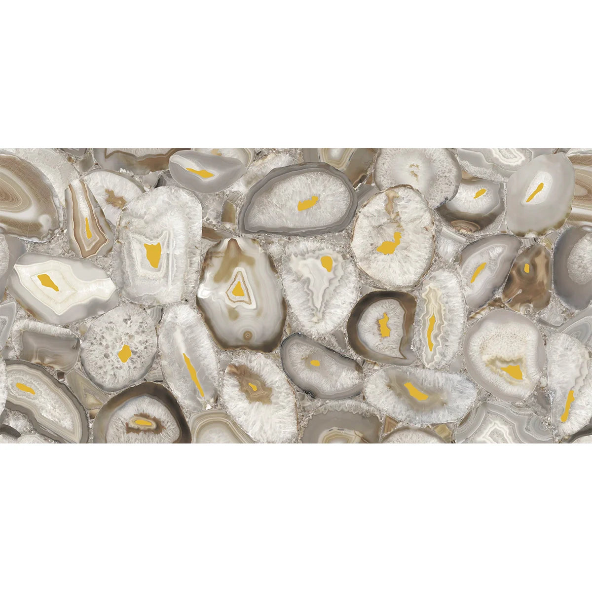 Preciosa Beige Geode and Gold Porcelain Tile Sample | Free Shipping