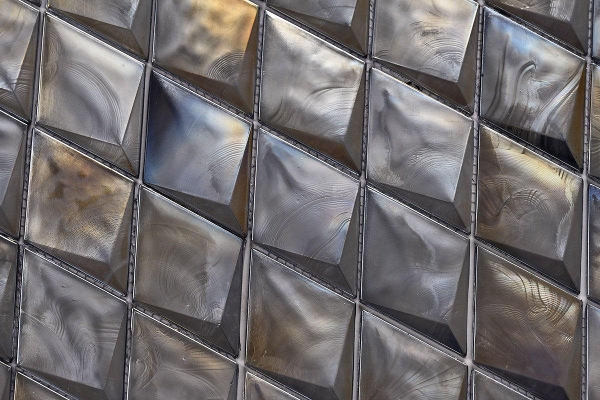 Prism Storm Beveled Diamond Cast Glass Mosaic Tile | Tile Club