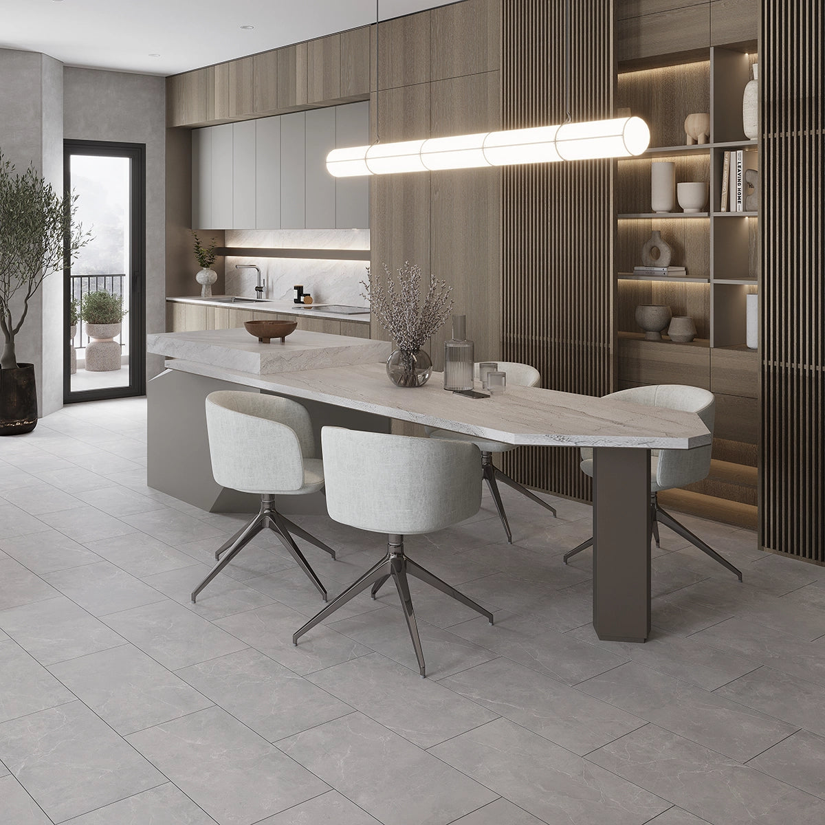 Acadia Gray Porcelain Tile 12x24 | Tile Club