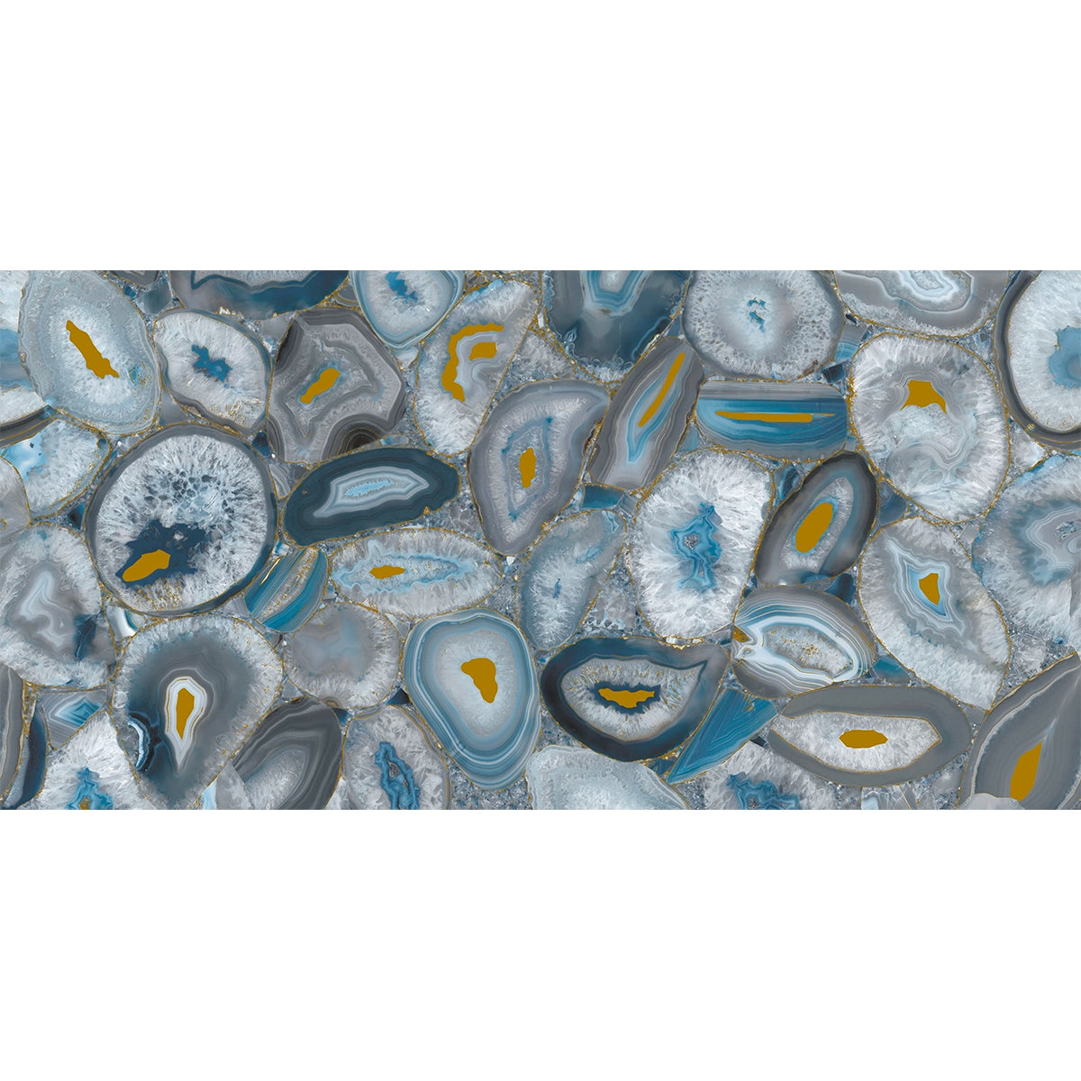 Preciosa Blue Geode and Gold Porcelain Tile | Accent Wall Decor | Tile Club