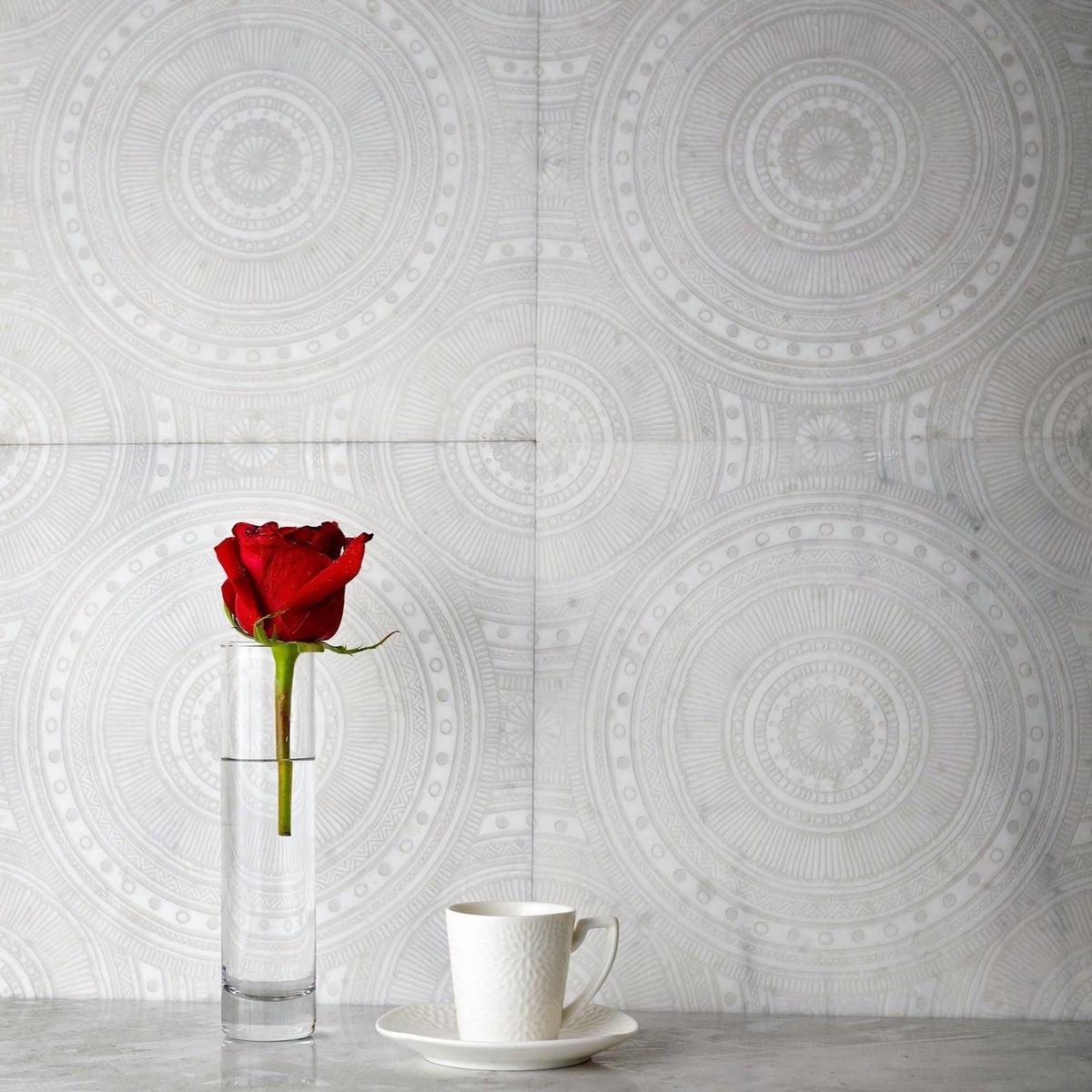 Antique Circles Etched Marble Tile | Tile Club