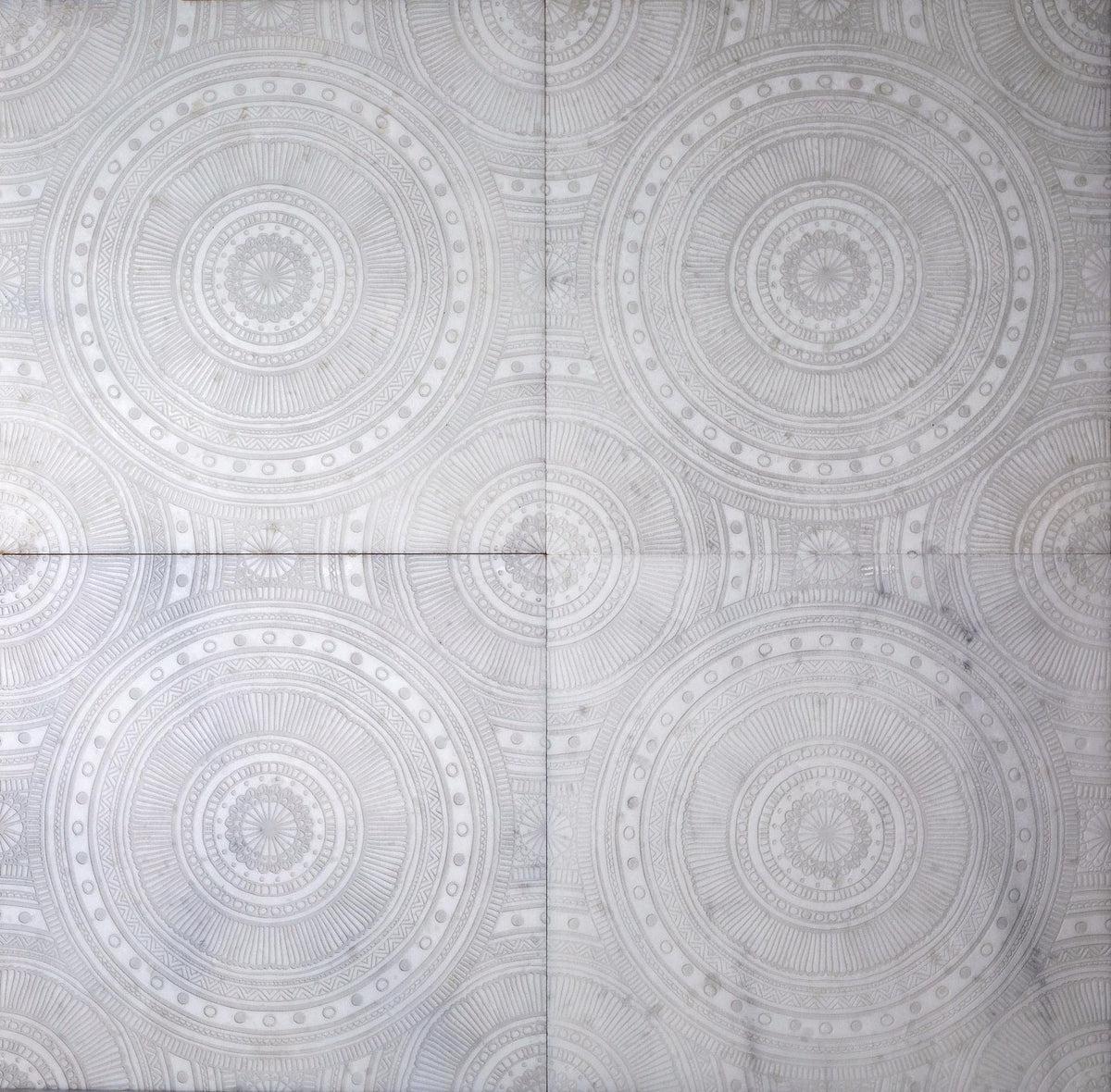 Antique Circles Etched Marble Tile | Online Tile Store with Free ...