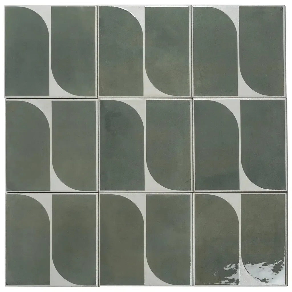 Formidus Evergreen Deco Square 8x8 Porcelain Tile Sample Swatch | Tile Club
