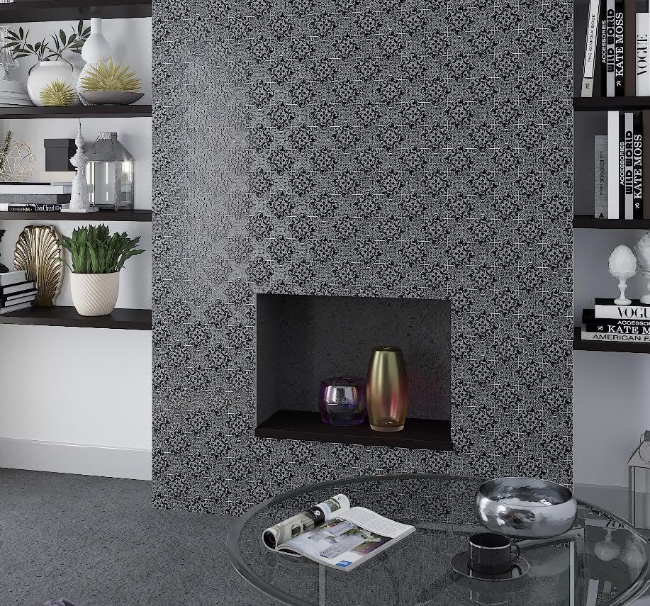 Babylon Nero Star & Cross Etched Marble Mosaic Tile | Kitchen ...