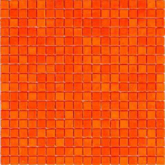 Bright Orange Squares Glass Pool Tile | Bold and Colorful Swimming Pool