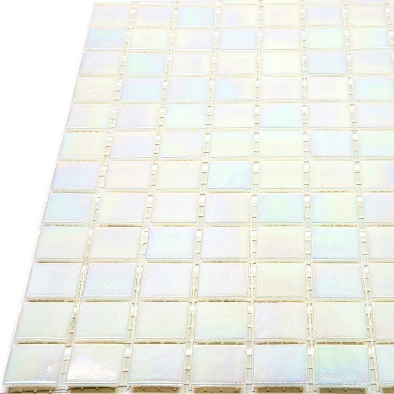 Bright Pearl Squares Glass Pool Tile