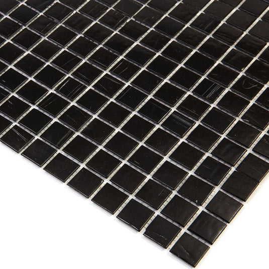 Brushed Black Squares Glass Pool Tile | Bold and Colorful Swimming Pool