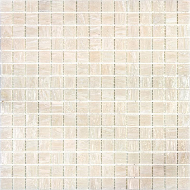 Brushed Cream White Squares Glass Pool Tile | Bold and Colorful ...