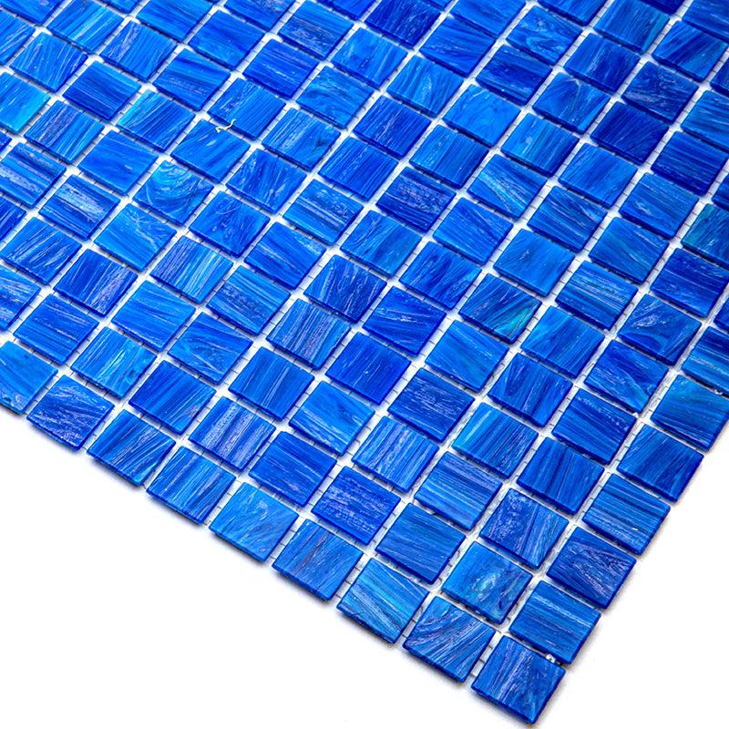 Brushed Sapphire Blue Squares Glass Pool Tile | Bold and Colorful ...