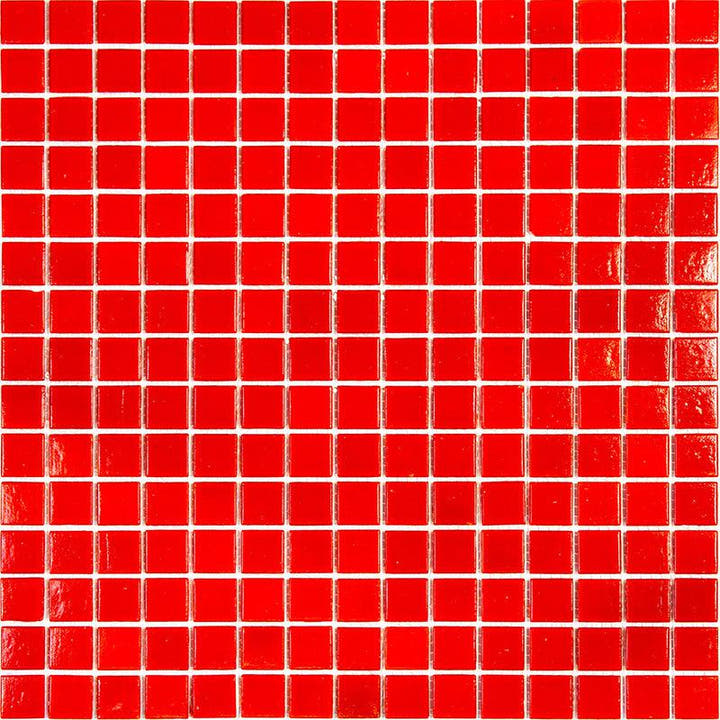 Cayenne Pepper Red Squares Glass Pool Tile | Patterned Wall and Floors