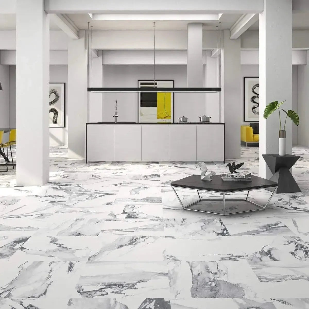 Square Crash Blanco 24x24 Matte Porcelain Tile | Happy Floors
