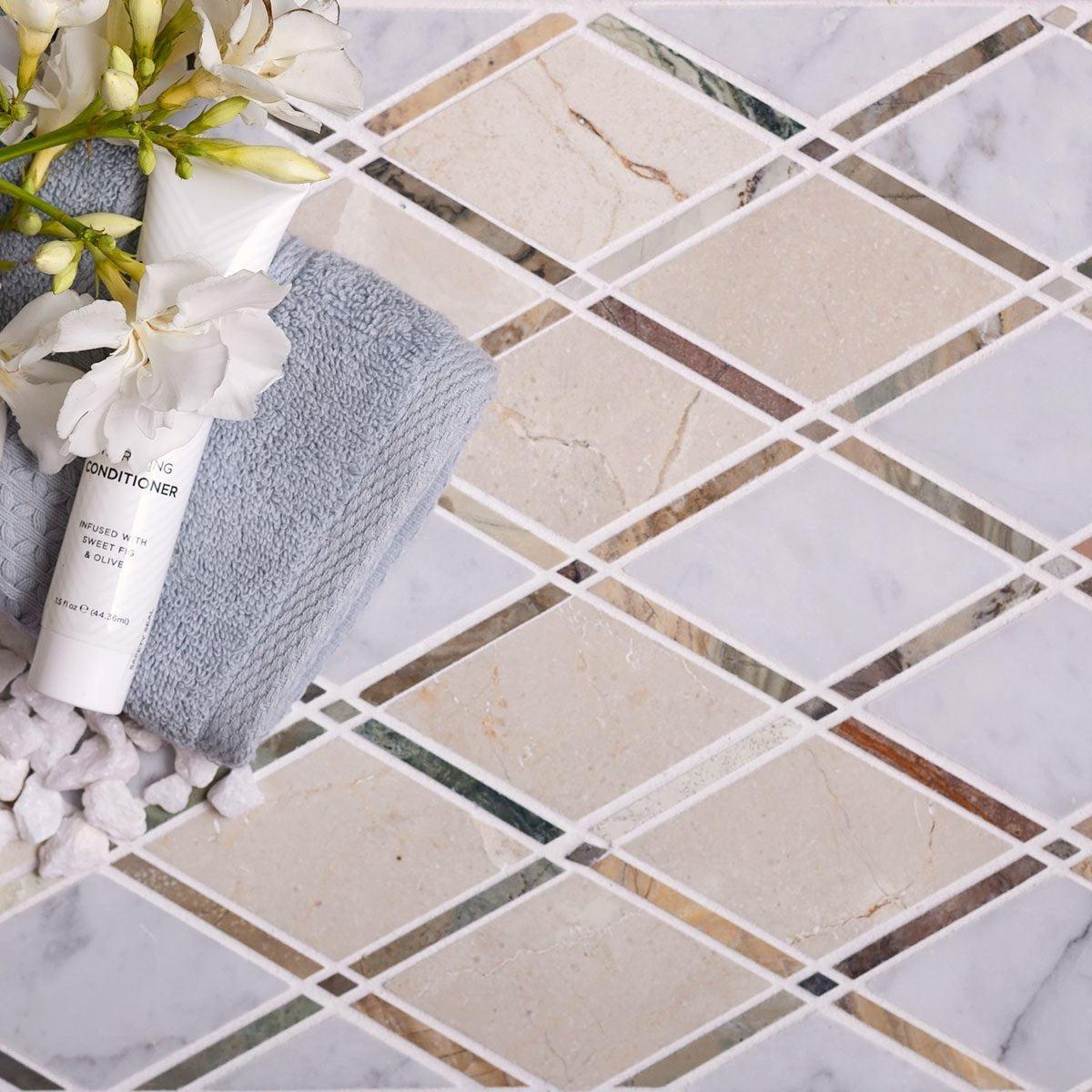 Diamond Tile: Glass, Marble, Stone & Shell, Mosaic