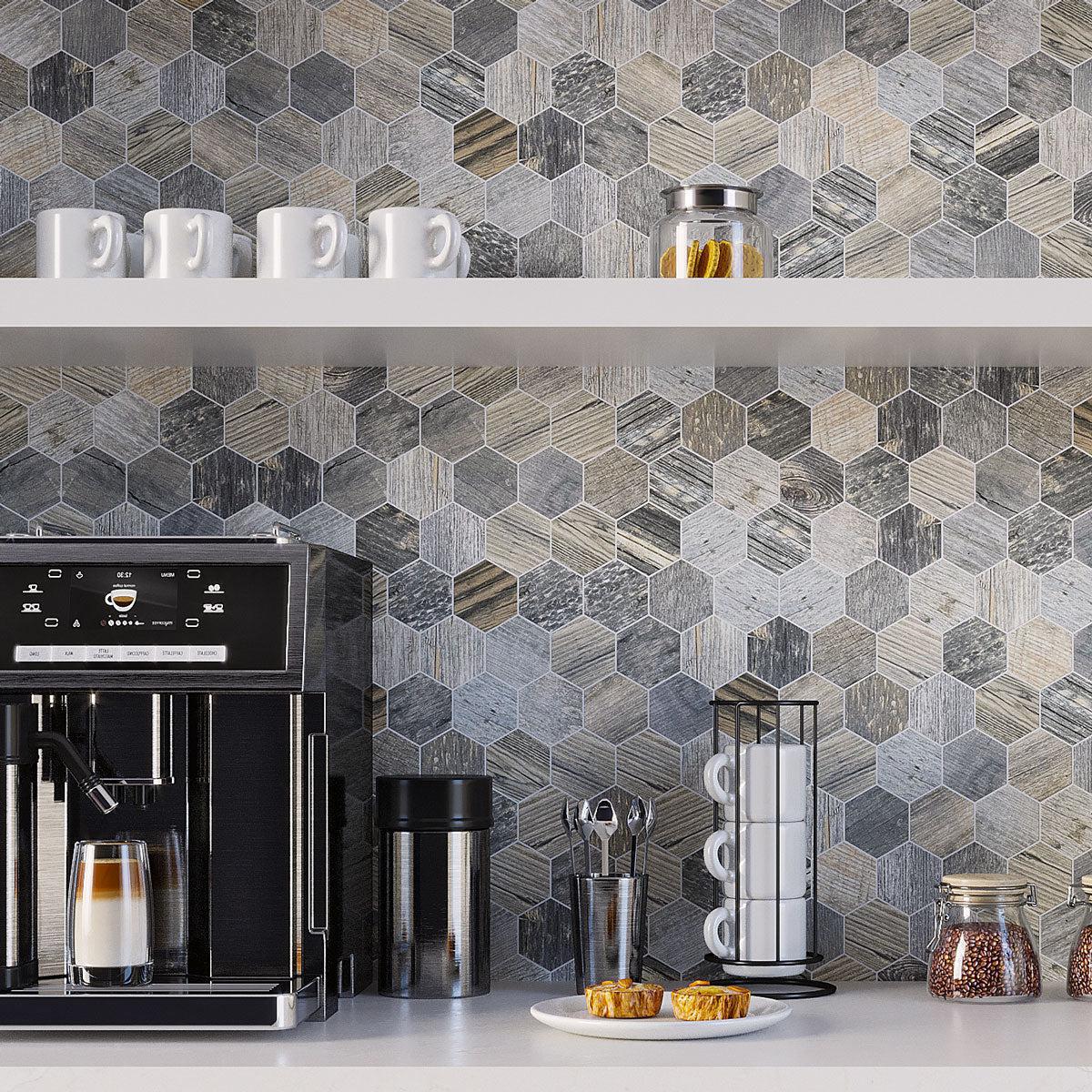 Gems Hex Agata Reclaimed Wood Look Tile | Online Tile Store with Free ...