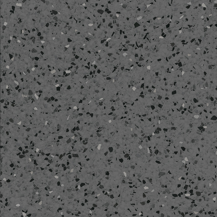 Graphite Gray Terrazzo Square Porcelain Tile | Retro Patterned Wall and ...