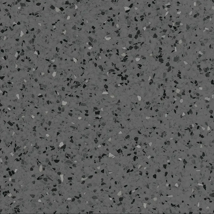 Graphite Gray Terrazzo Square Porcelain Tile | Retro Patterned Wall and ...