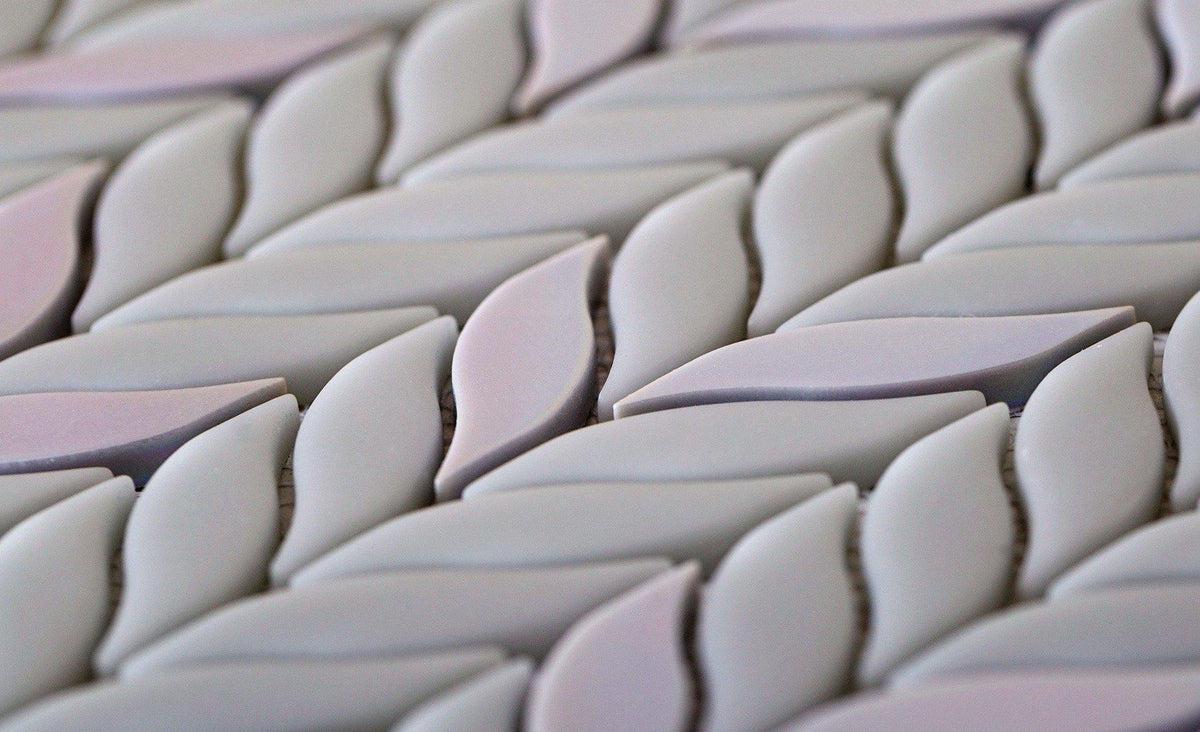 Green Leaf Recycled Glass Mosaic Tile | Sustainable Home Decor