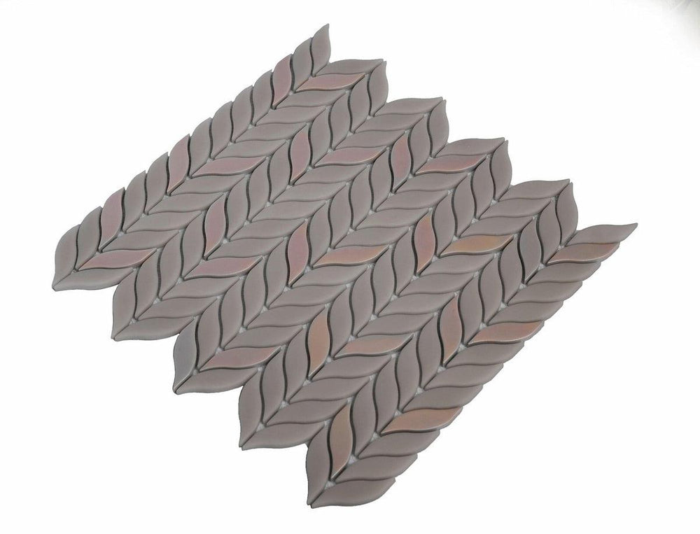 Green Leaf Recycled Glass Mosaic Tile | Sustainable Home Decor