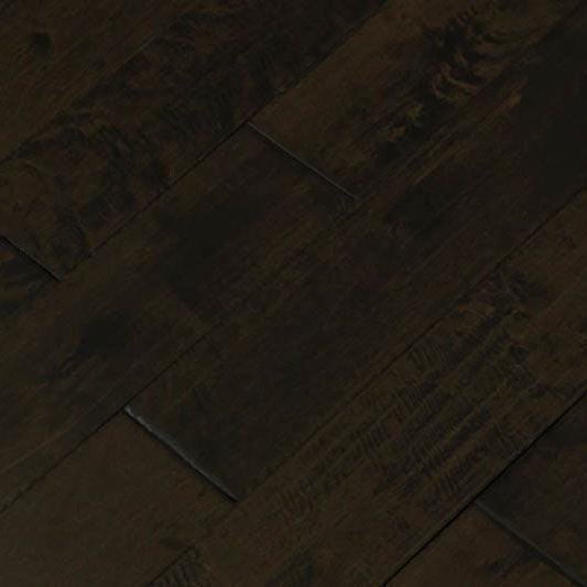 Hand Scraped Dark Brown Maple Solid Wood | Natural Wood Flooring